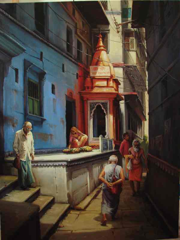 Buy Varanasi Paintings | Banaras ghat painting | Benaras, Kashi ...